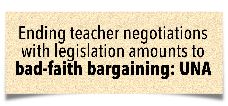 Ending teacher negotiations with legislation amounts to bad-faith ...