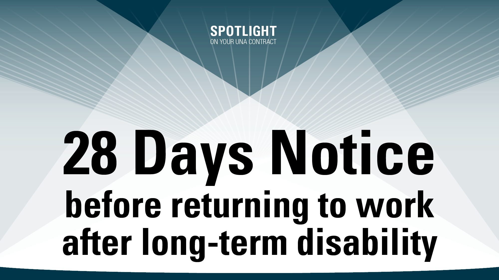 28 days notice before returning to work after long-term disability - UNA