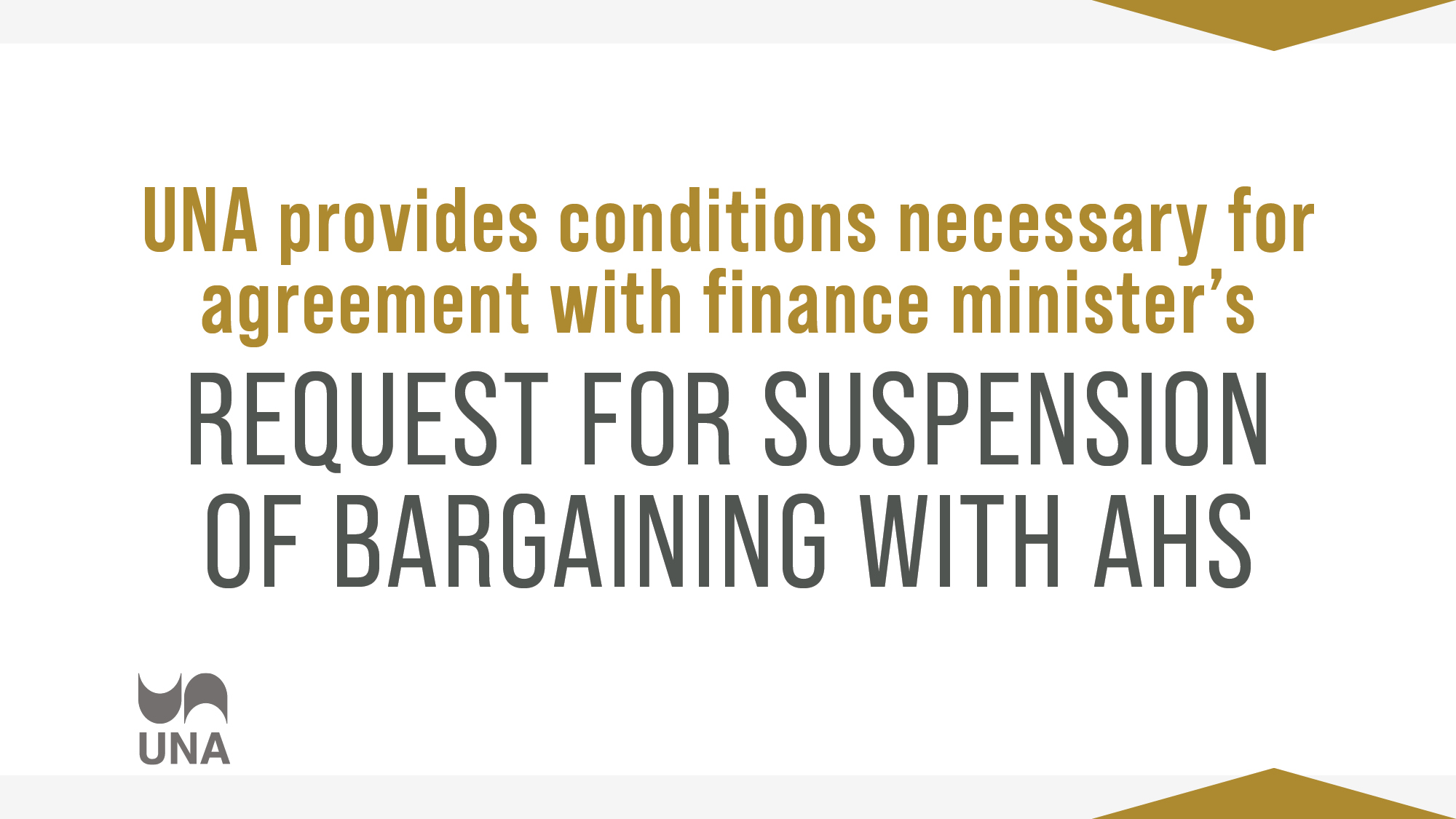 UNA provides conditions necessary for agreement with finance minister’s ...
