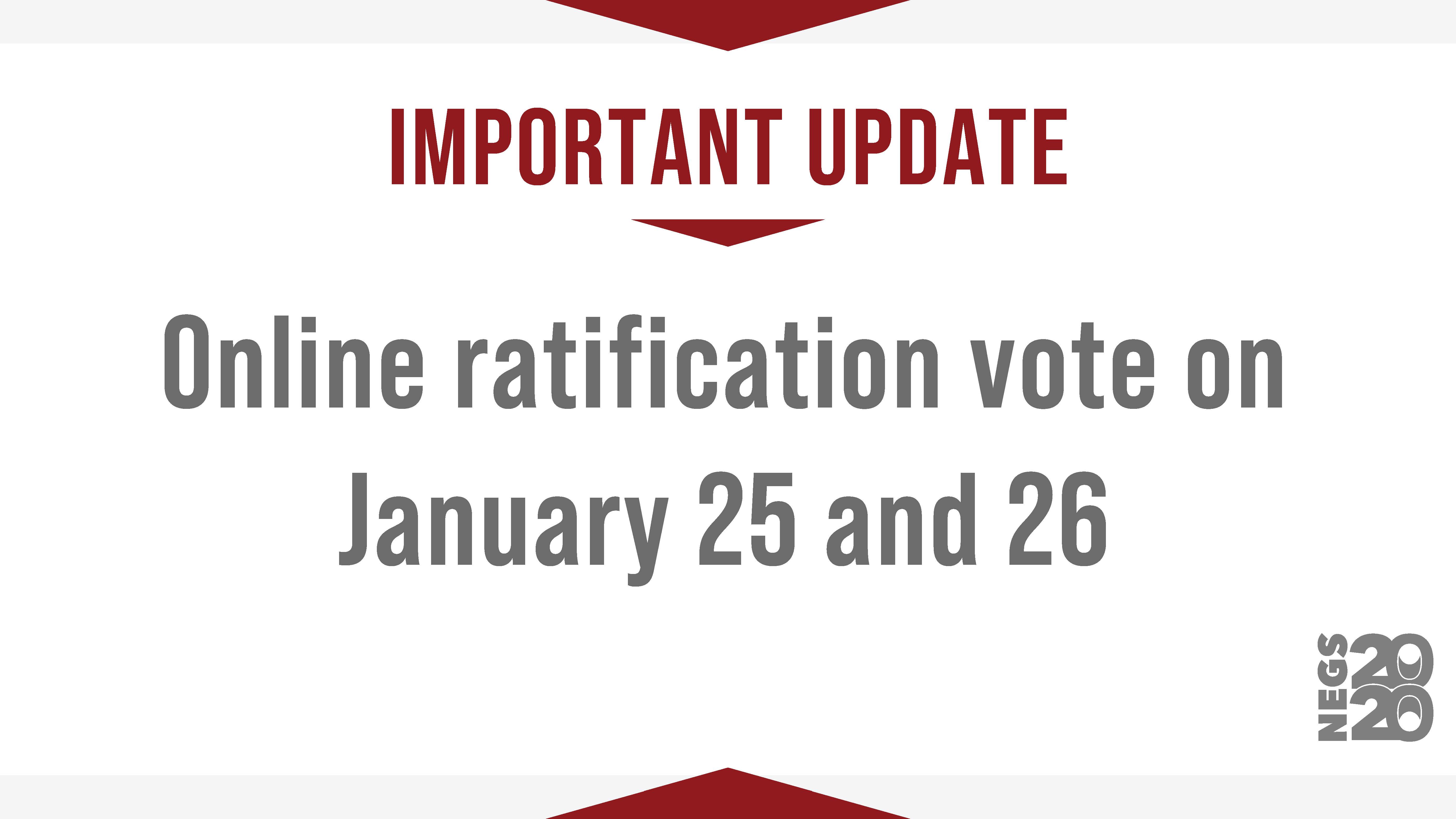 Online ratification vote on January 25 and 26 - UNA