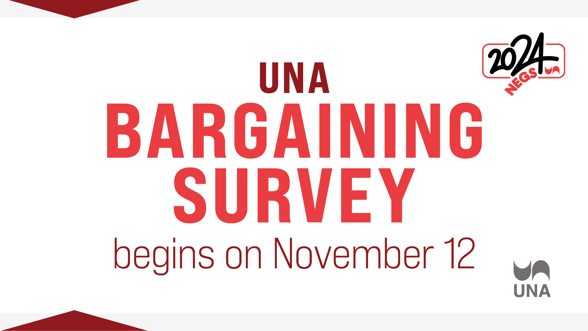 UNA bargaining survey begins on November 12 - UNA