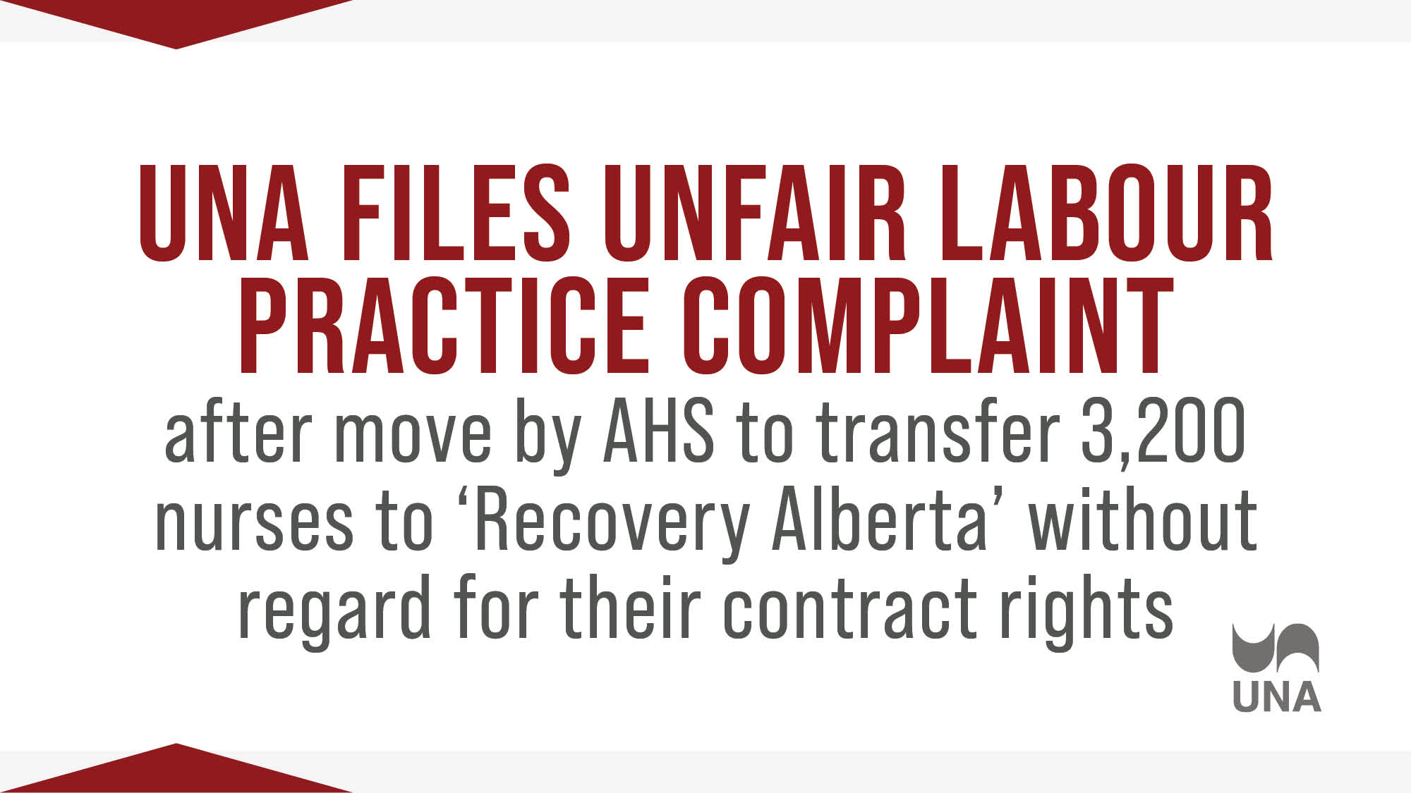 UNA files unfair labour practice complaint after move by AHS to ...