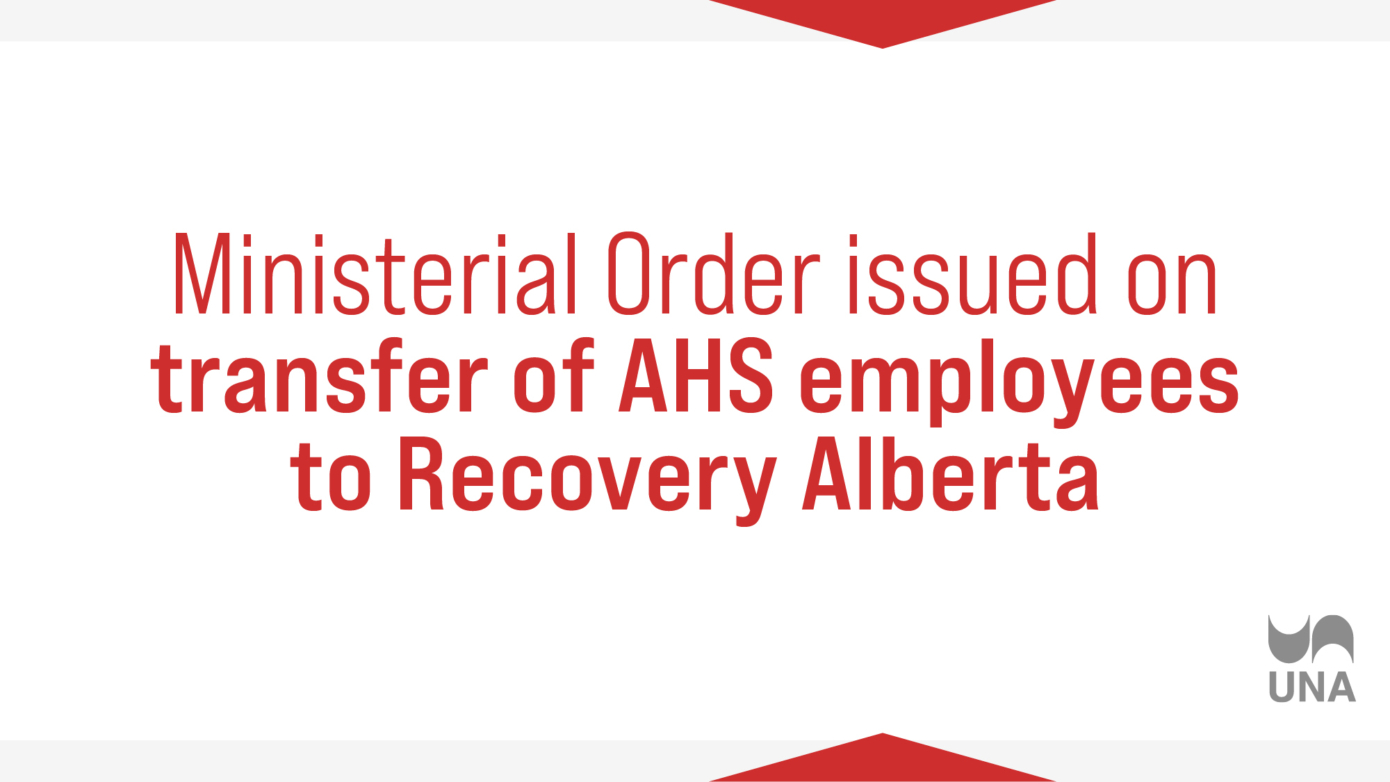 Ministerial Order issued on transfer of AHS employees to Recovery ...